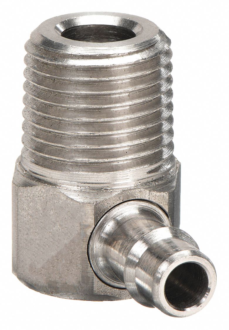 PNEUMADYNE INC, 1/8 in ID Size, Barbed x MNPT, Barbed Fitting Elbow ...