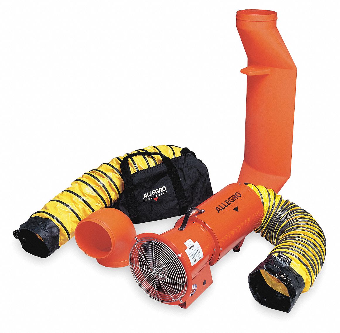 Axial Confined Space Fan Kit, 1/3 HP, 12V DC Voltage, 4200 rpm Blower ...