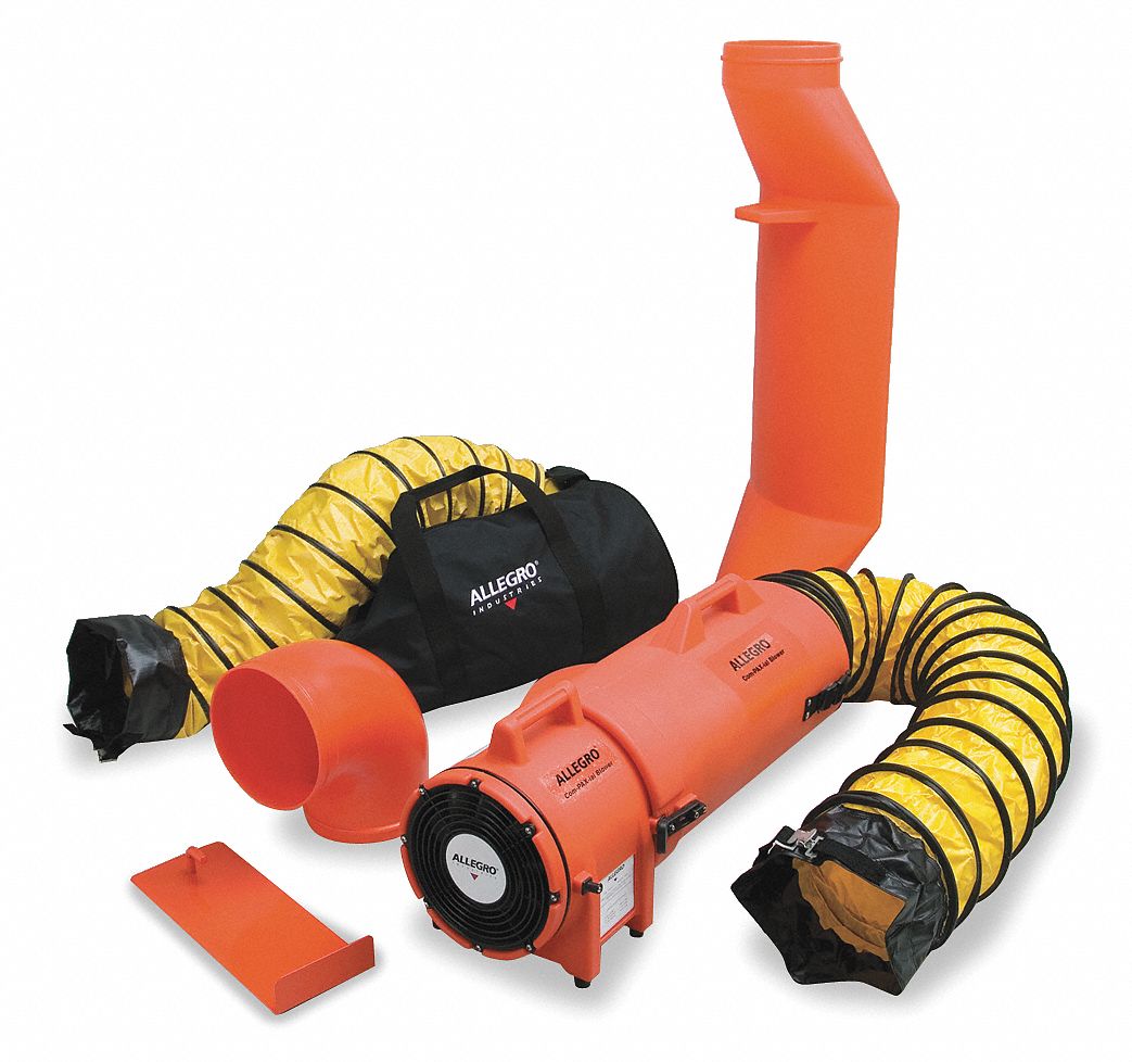 Centrifugal Confined Space Blower, 1/3 HP, 115V AC Voltage, 3200 rpm ...