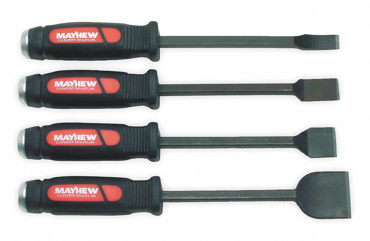 4-Piece Beveled Carbon Steel Stiff Carbon Scraper Set, 1/2, 3/4, 1, 1 1 ...