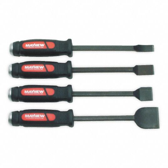 4-Piece Beveled Carbon Steel Stiff Carbon Scraper Set, 1/2, 3/4, 1, 1 1 ...