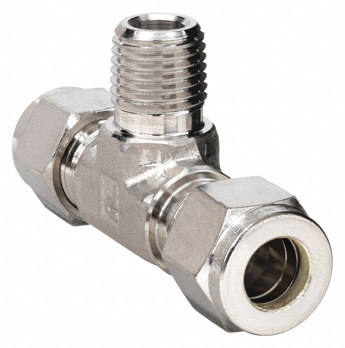 PARKER, 3/8 in OD x 3/8 in OD x 1/4 in Pipe Fitting Size, Stainless ...