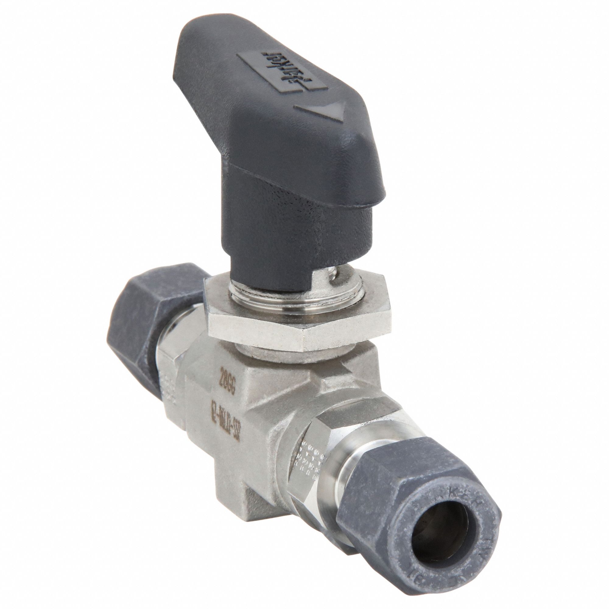 PARKER, 3/8 in, 316 Stainless Steel, Manual Two-Way Ball Valve - 2KKZ9 ...