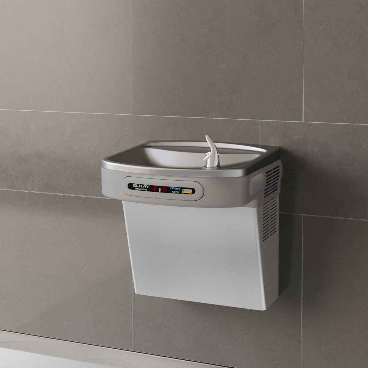 ELKAY Single Drinking Fountain: On-Wall, Refrigerated, 19 7/8 in Ht ...