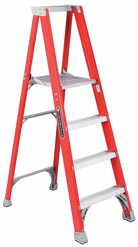 LOUISVILLE PLATFORM STEPLADDER,3 FT. 9",FGL,300 LB. - Platform ...