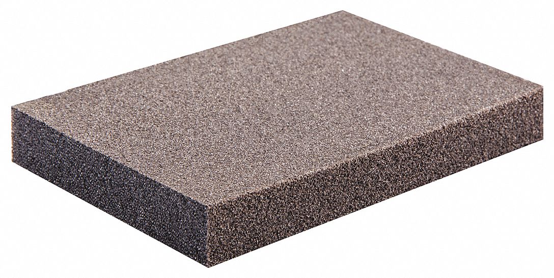 NORTON, 2 3/4 in W x 4 in L x 1/2 in T, Aluminum Oxide, Sanding Sponge ...