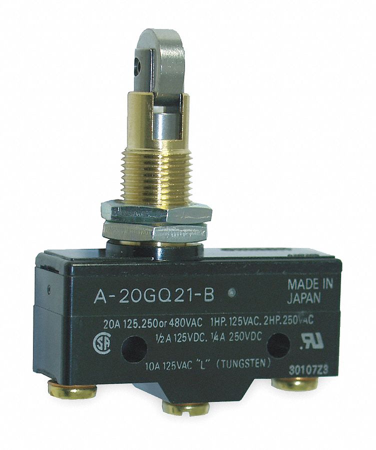 OMRON, Plunger Actuator, 1NO/1NC, Snap Action Switch - 2KRJ7|A-20GQ21-B - Grainger