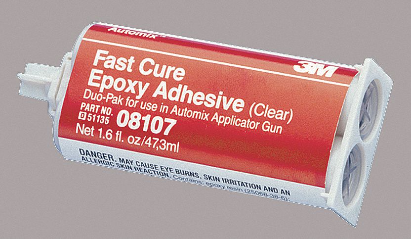 3M Epoxy Adhesive: 8107, 47.3 mL, Dual-Cartridge, Clear, Thick Liquid ...