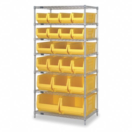 QUANTUM STORAGE SYSTEMS, 36 in x 24 in x 74 in, 1 Sided, Bin Shelving ...