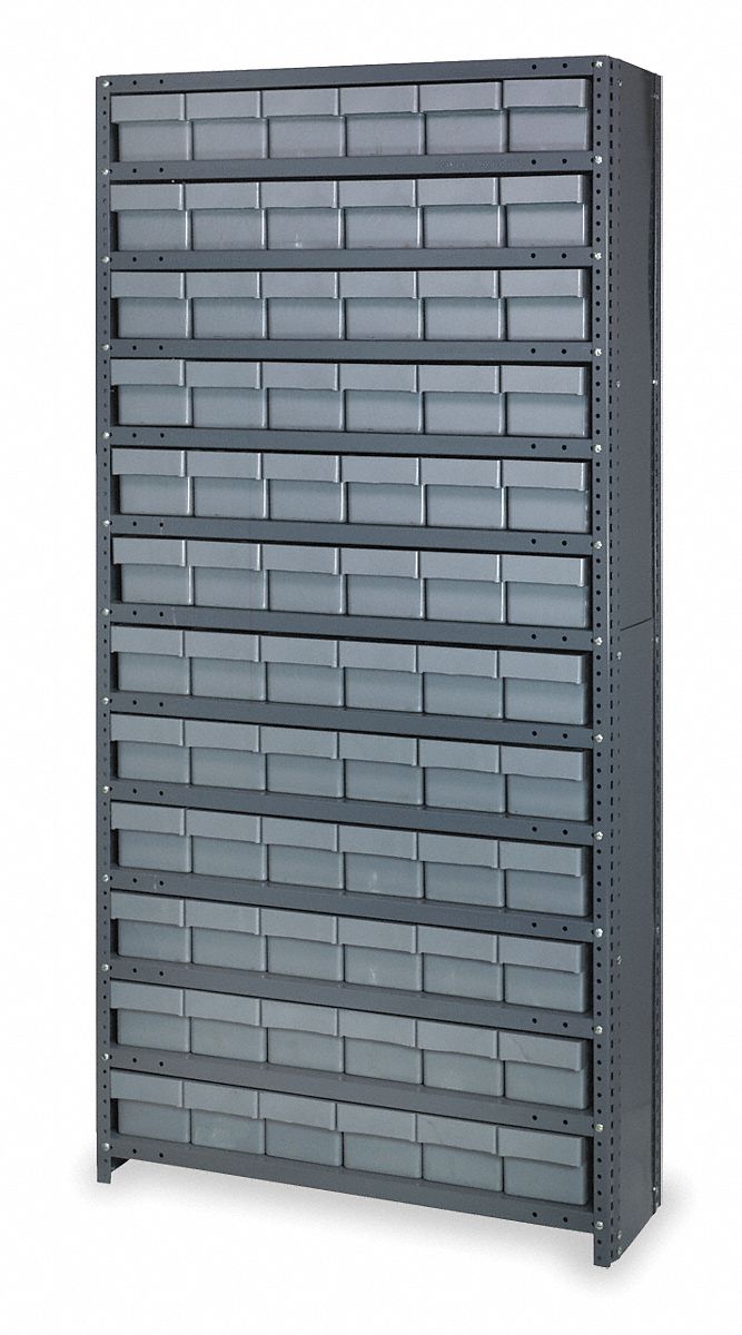 QUANTUM STORAGE SYSTEMS, 36 in x 18 in x 75 in, 1 Sided, Enclosed Bin ...
