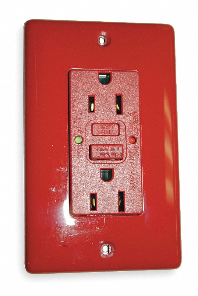 GFCI Receptacle,Self Test,20A,5-20R,Red - Grainger