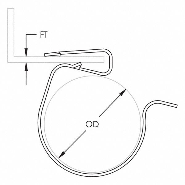 NVENT CADDY Beam Cable Snap Clip: Steel, 1/16 in to 3/16 in, 0.5 in to ...