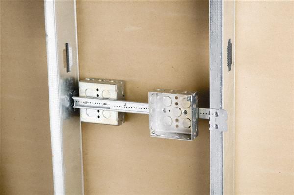 NVENT CADDY Mounting Bracket: Steel, Silver, Between Studs, Can be ...