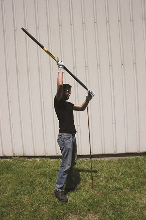 NVENT ERICO Pointed End Ground Rod: 5/8 in Dia, 4 ft Overall Lg, Copper ...