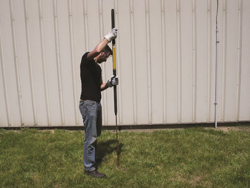 NVENT ERICO Pointed End Ground Rod: 3/4 in Dia, 10 ft Overall Lg ...