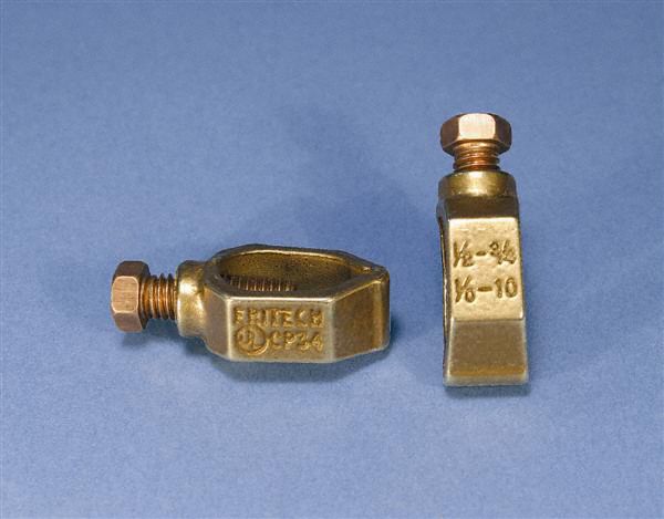 NVENT ERICO Grounding Connector: Bronze, 8 AWG SOL to 2 AWG STR ...