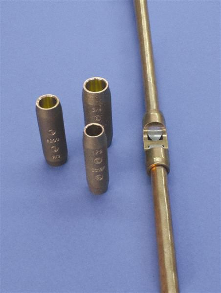 NVENT ERICO Ground Rod Coupling, 5/8 in Rod Dia. (In.), #8 Sol to #2 ...