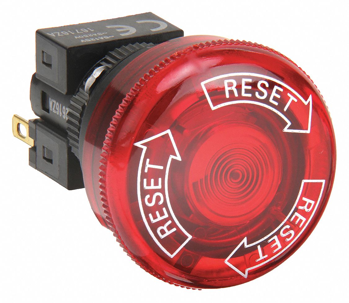 OMRON, Illuminated, Mushroom Head Profile, Emergency Stop Push Button - 2LCB1|A165E-LS-24D-01 ...
