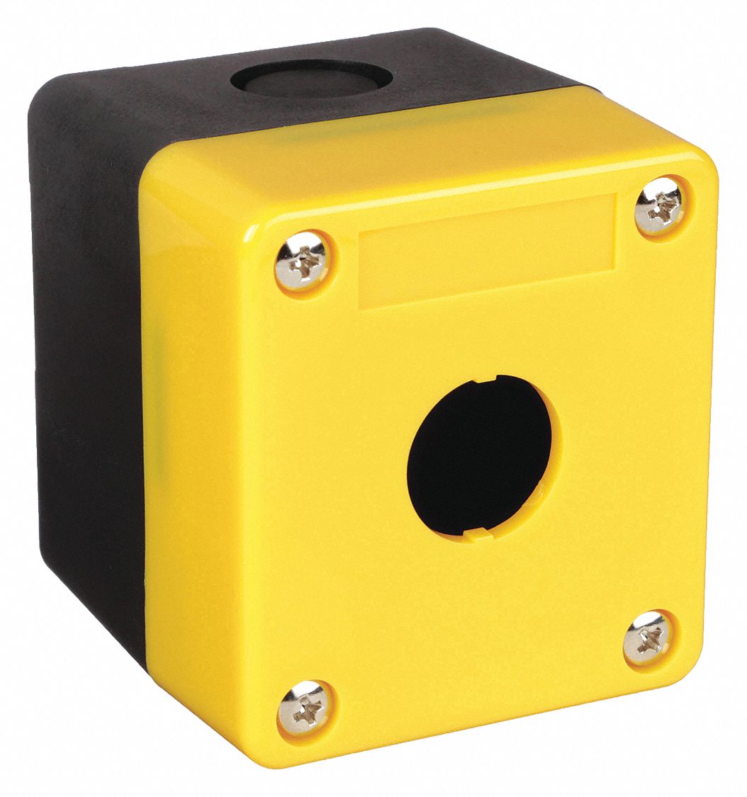 OMRON, 22mm, 1 Holes, Push Button Enclosure - 2LCC2|A22Z-B101Y - Grainger