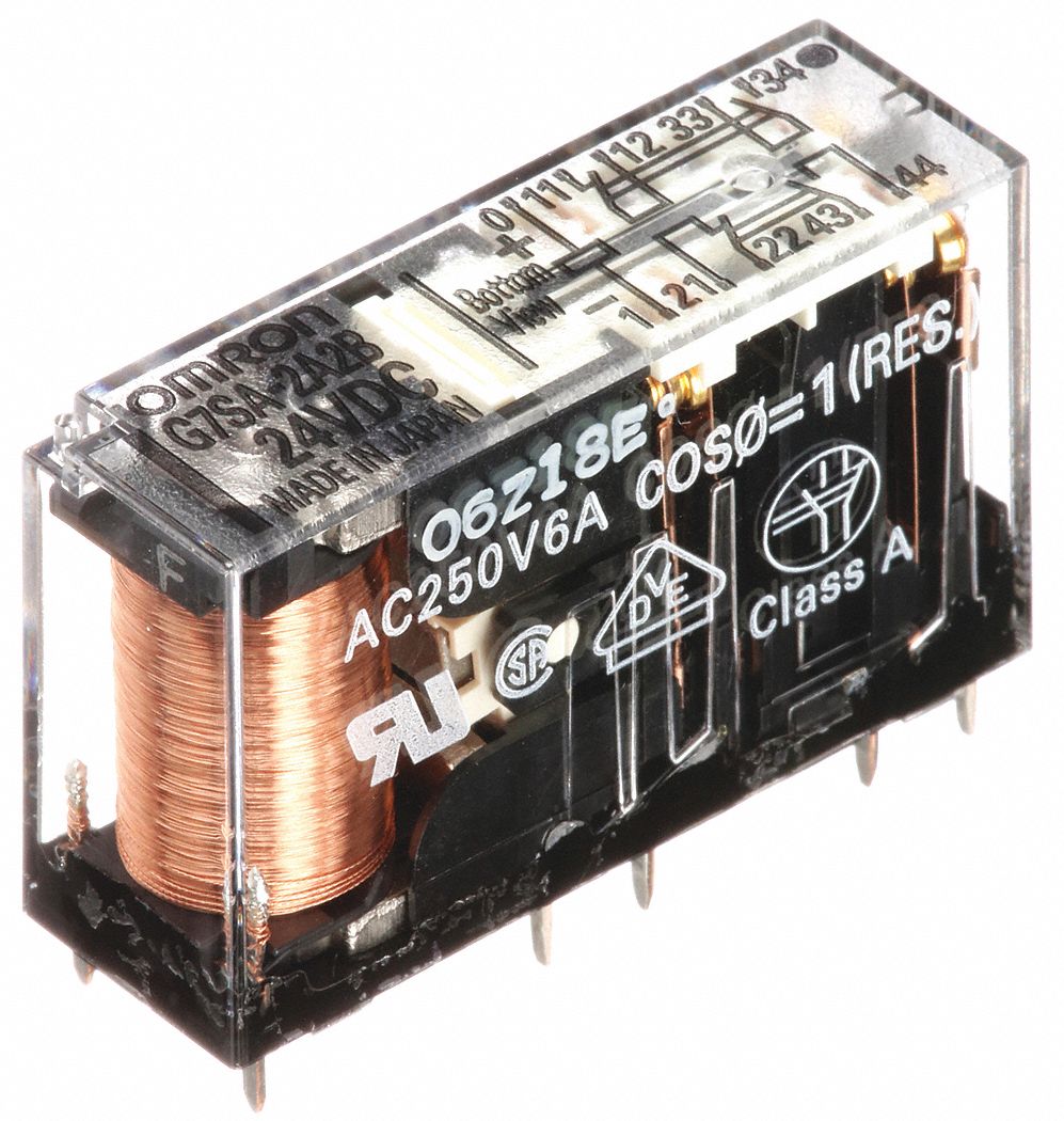 OMRON, Socket Mounted, 24V DC, Force Guided Relay - 2LCL1|G7SA-2A2B ...