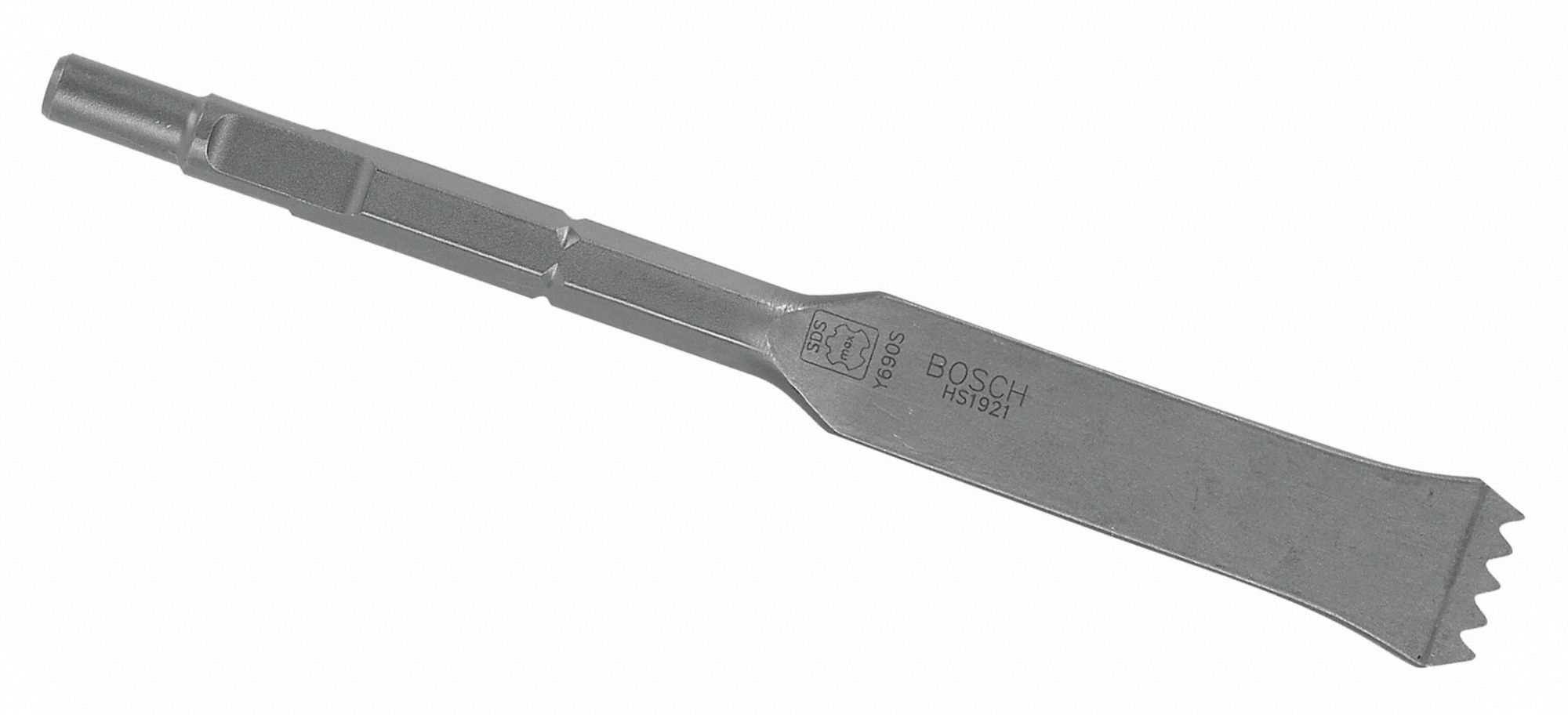 BOSCH, 1 1/8 in Head Wd, 15 in Overall Lg, Chisel for Spline Tool ...