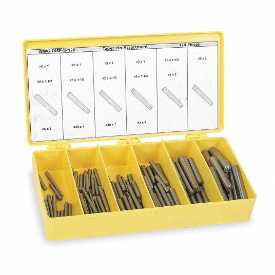 Low Carbon Steel Taper Pin Assortment, Sizes: 15, Plain Fastener Finish ...