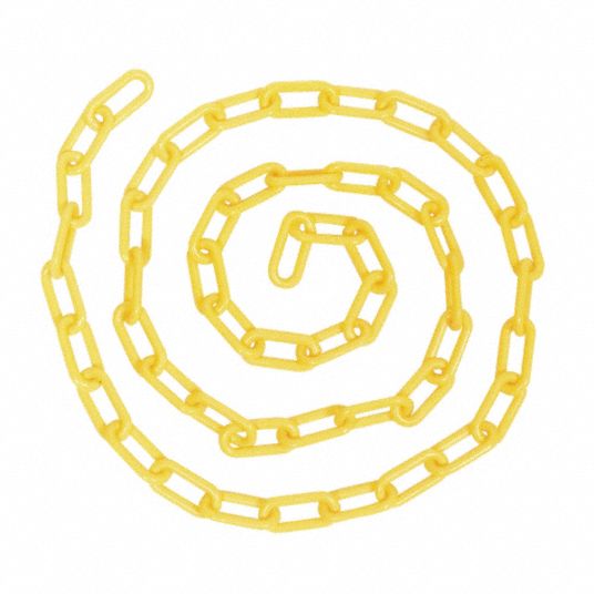 20 ft Lg, Yellow, Plastic Chain - 2LEB3|2LEB3 - Grainger