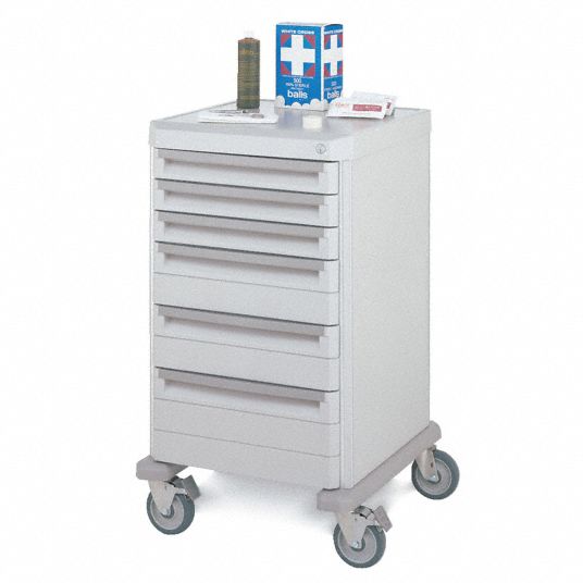 Dressing Cart,w/6 Drawers & 16 Dividers - Grainger