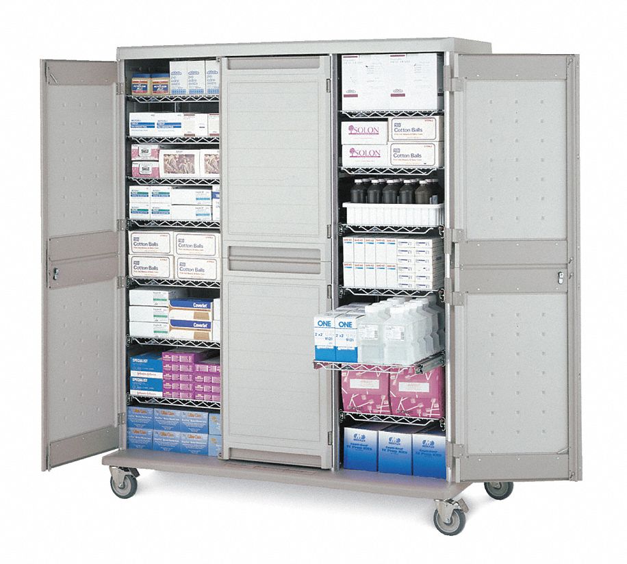 Tall Mobile Cart,Preconfigured,12Shelves - Grainger