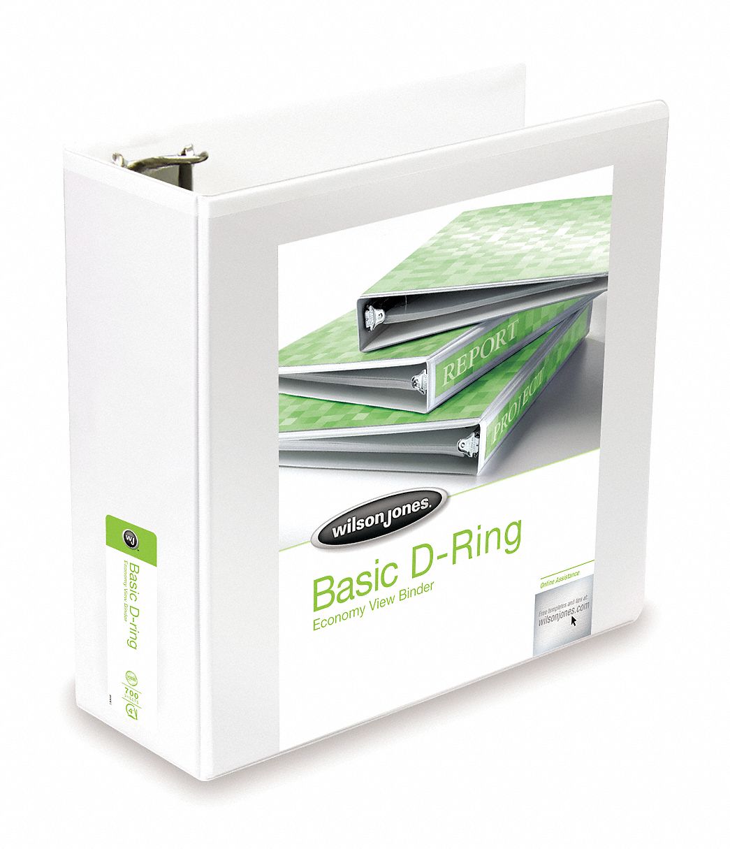 4 in Ring Size, D-Ring, Ring Binder - 2LJT4|W386-54WPP - Grainger