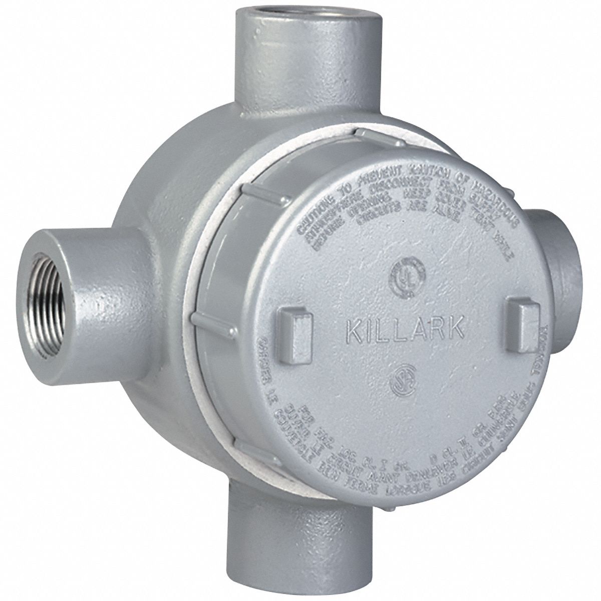 HUBBELL KILLARK Conduit Outlet Body: Aluminum, GE, 1/2 in Trade Size, X ...