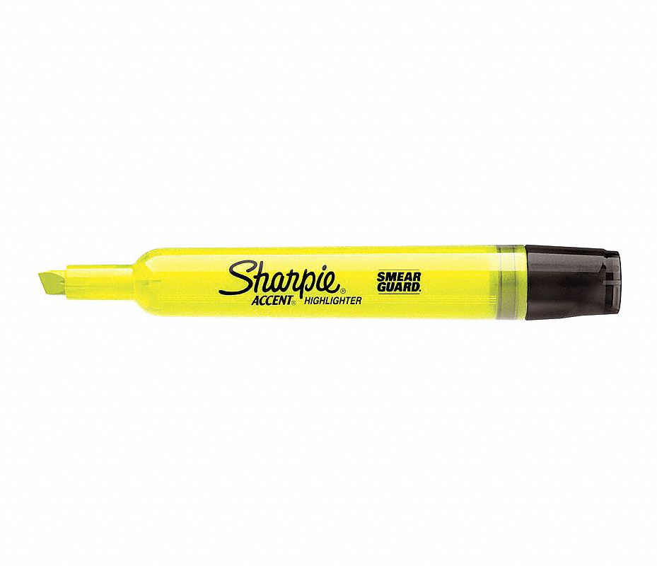 SHARPIE Resaltador,Ancho,Amarillo,Pnt.Cincel - Marca Textos - 2LTK9 ...