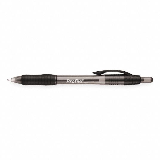 Ballpoint Pen, Barrel Material Plastic, Barrel Color Black, PK 12 ...