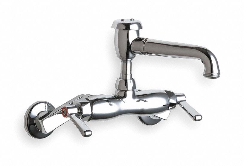 CHICAGO FAUCETS, Wall, Widespread, Straight Service Sink Faucet - 2LYP2 ...