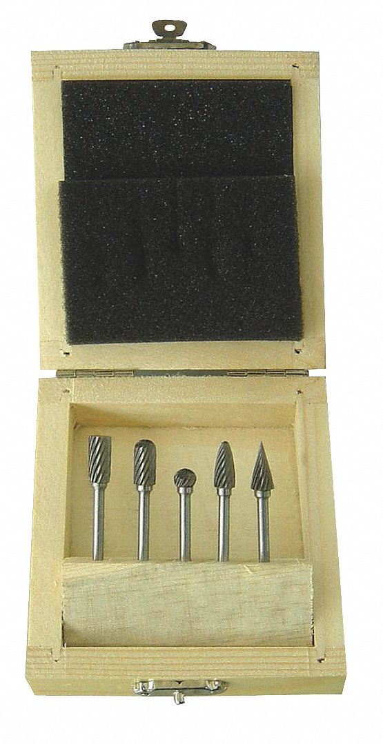 WESTWARD, 1/8" Shank, 1/4" Head Dia, Carbide Bur Set - 2LYT4|2LYT4 ...