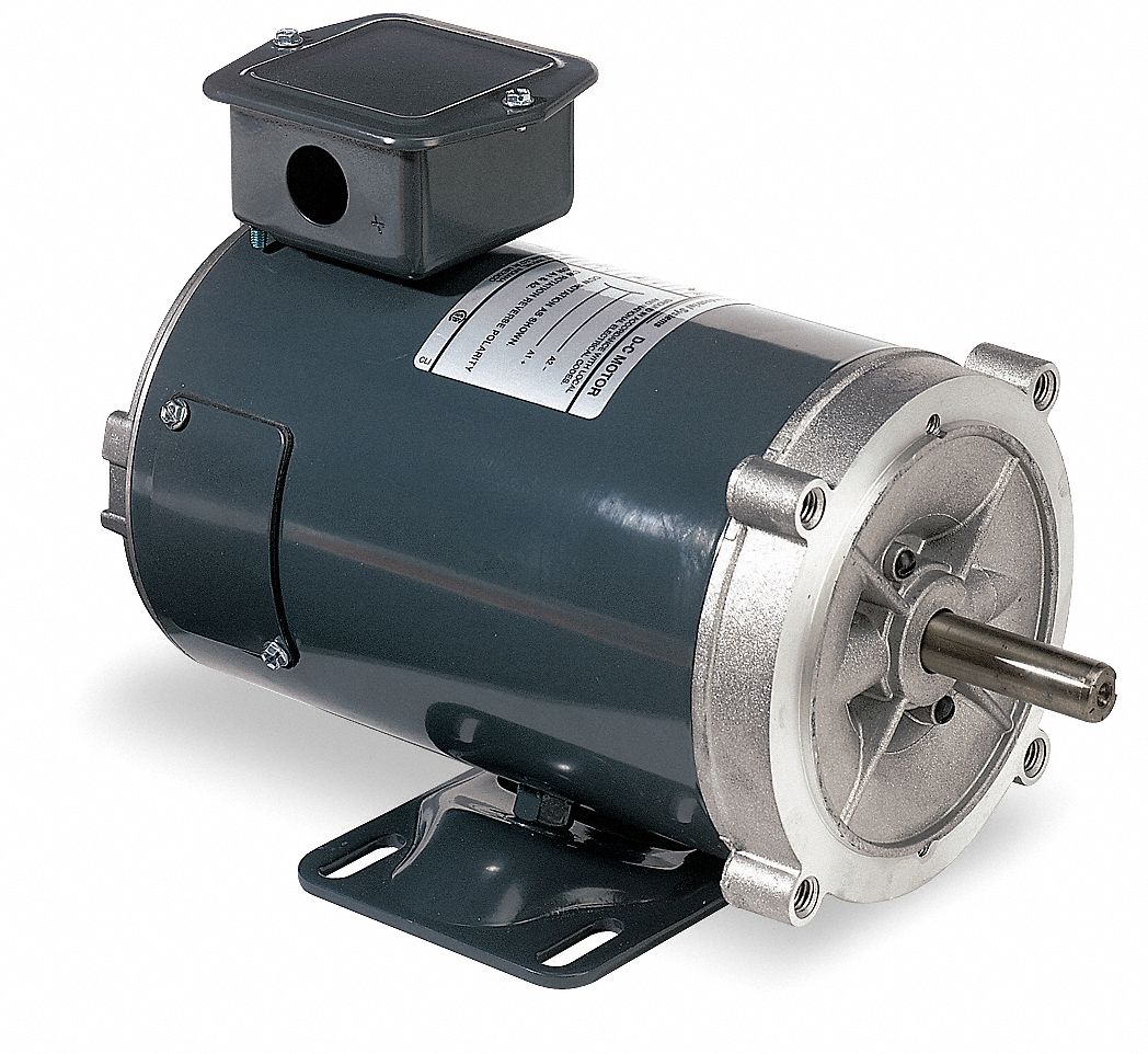 DC Motor, 1/4 HP, 56C Frame, Nameplate RPM 1725, Voltage 90V DC, Motor ...