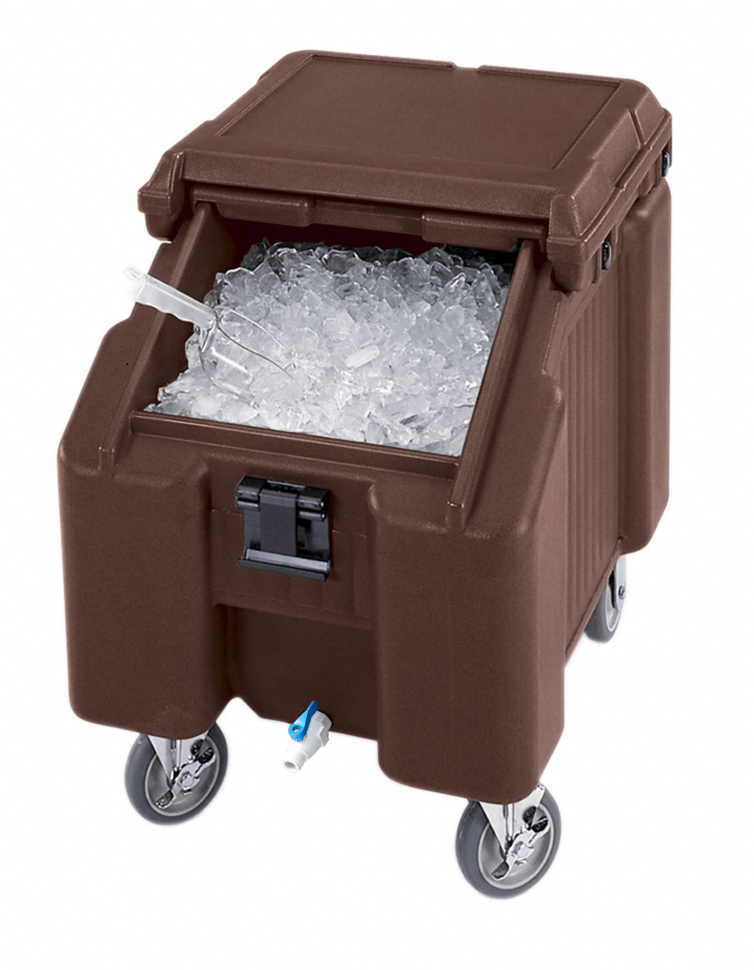 CAMBRO Ice Caddy: 101.4 lb Capacity, Top Sliding, Brown, Polyethylene ...