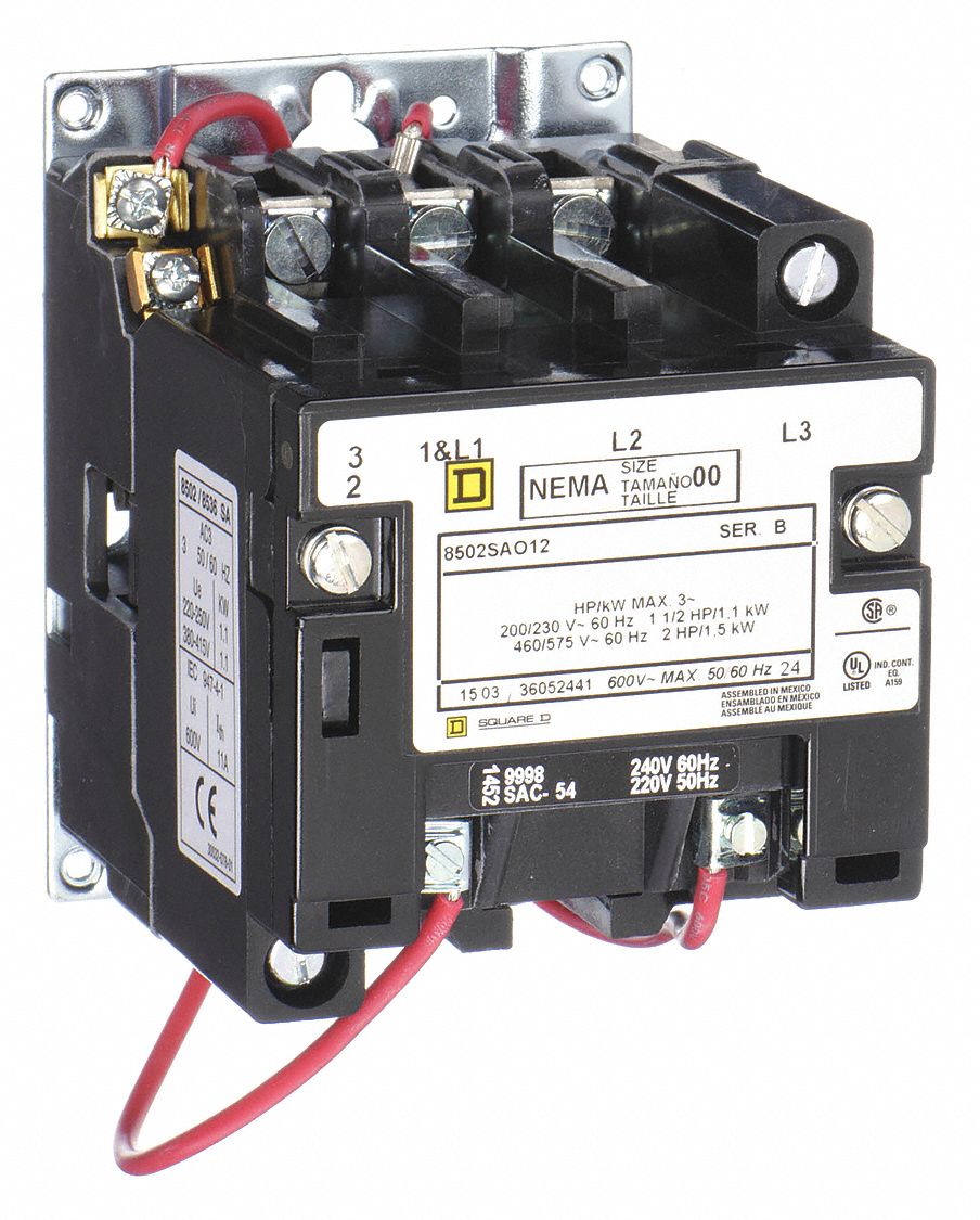 NEMA Magnetic Contactor,9A,240VAC,NEMA00 - Grainger