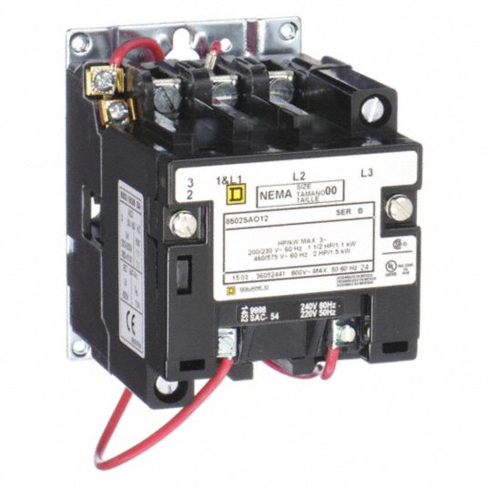 NEMA Magnetic Contactor,9A,240VAC,NEMA00 - Grainger