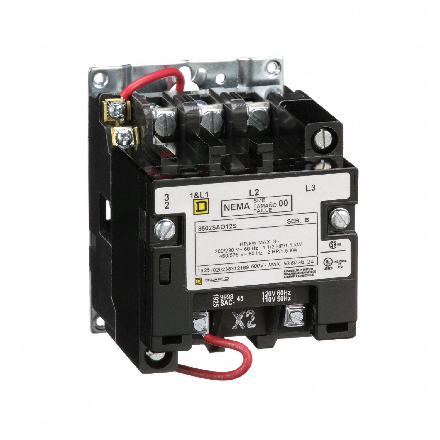 SQUARE D, Non-Reversing, 3 Poles, NEMA Magnetic Contactor - 2MMZ2 ...