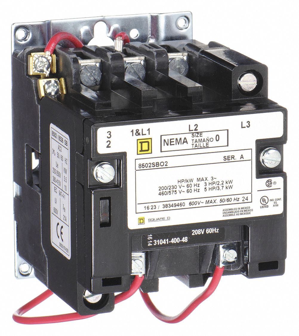 SQUARE D, Non-Reversing, 3 Poles, NEMA Magnetic Contactor - 2MMZ7 ...