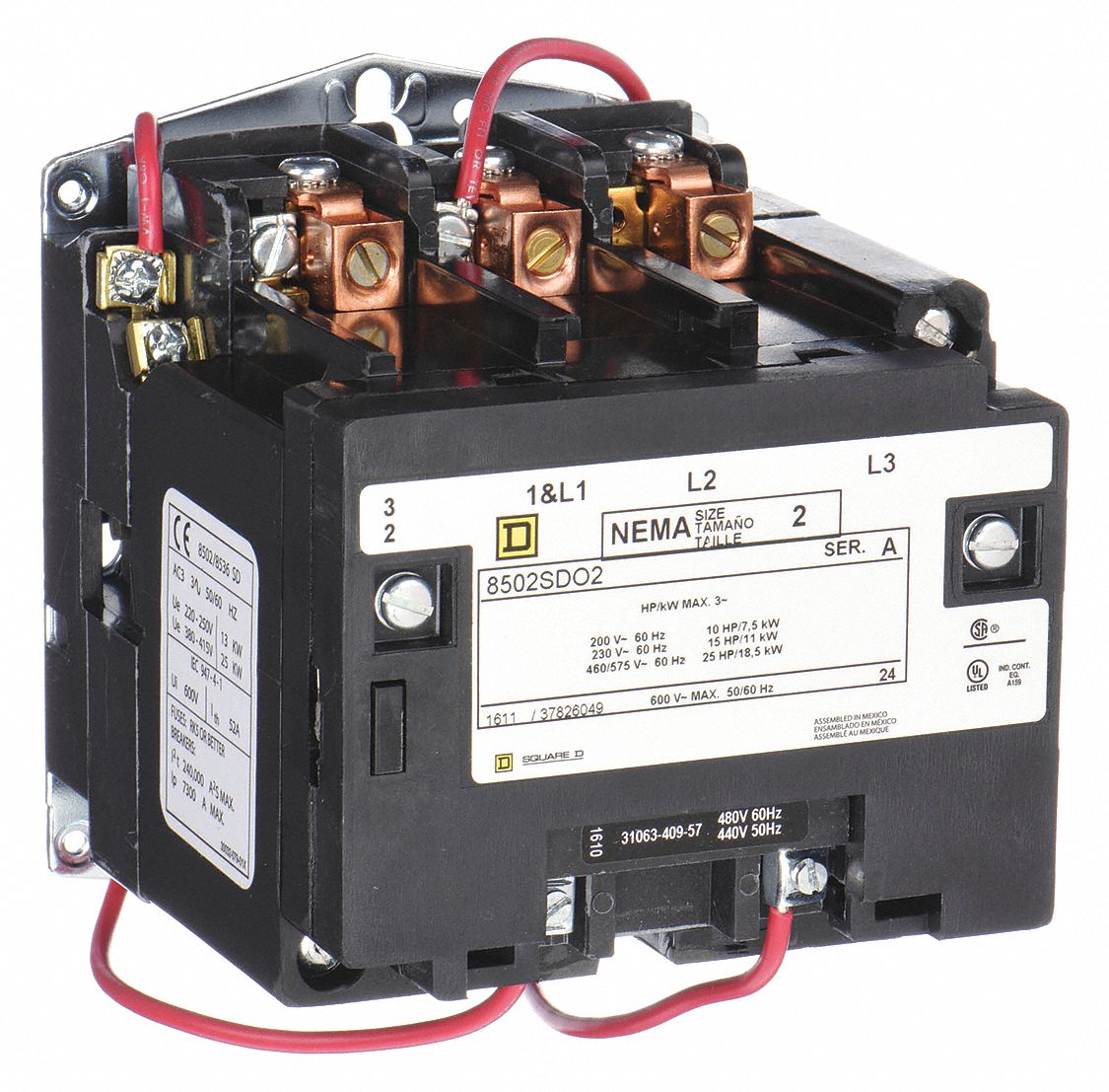 SQUARE D NEMA MAGNETIC CONTACTOR,45A,480VAC,NEMA2 - NEMA Magnetic ...