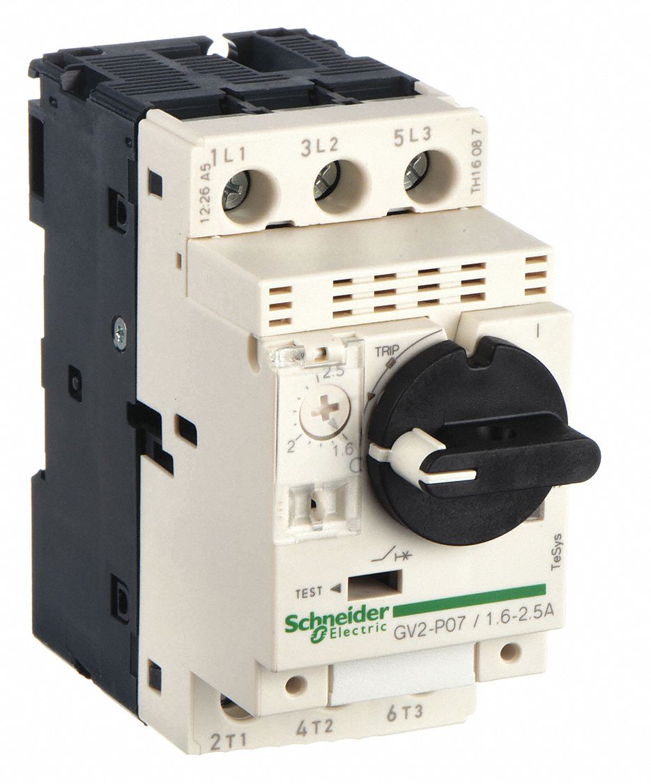 SCHNEIDER, Non-Reversing, 3 Poles, Manual Motor Starter - 2MNJ5|GV2P07 ...