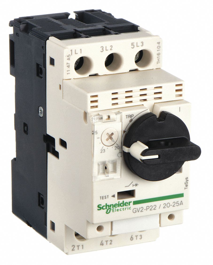 SCHNEIDER, Non-Reversing, 3 Poles, Manual Motor Starter - 2MNK3|GV2P22 ...