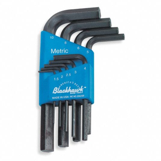 Hex Key Set, Black Oxide, Number of Pieces 9 - Grainger