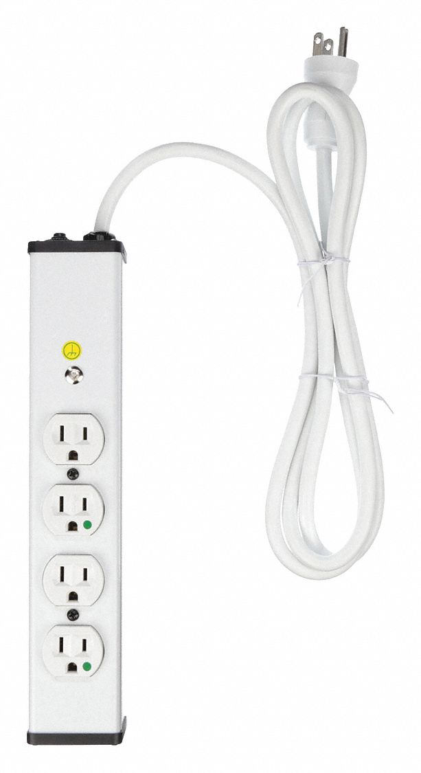 Outlet Strip, Commercial and Industrial, Aluminum, 4 Total Number of ...