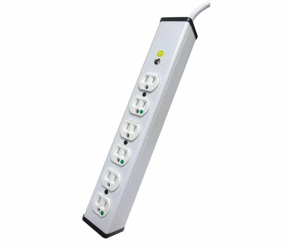 POWER FIRST Barra Multicontactos con 6 contactos Aluminio Gris - Barras ...