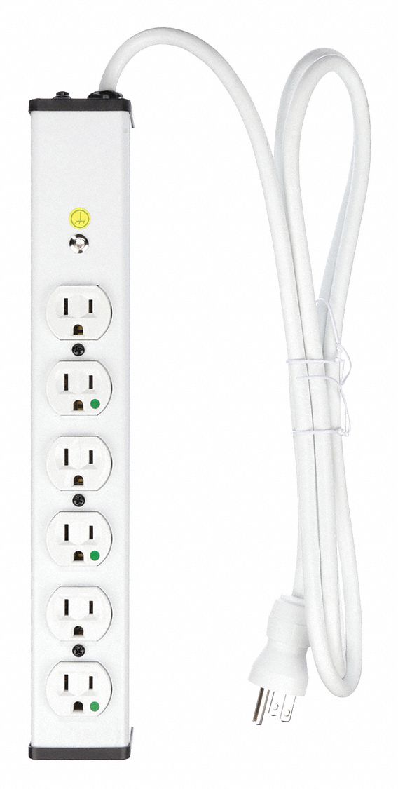 Outlet Strip, Commercial and Industrial, Aluminum, 6 Total Number of ...