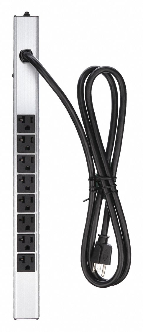 POWER FIRST Barra Multicontactos con 8 contactos Aluminio Gris - 2MV40 ...