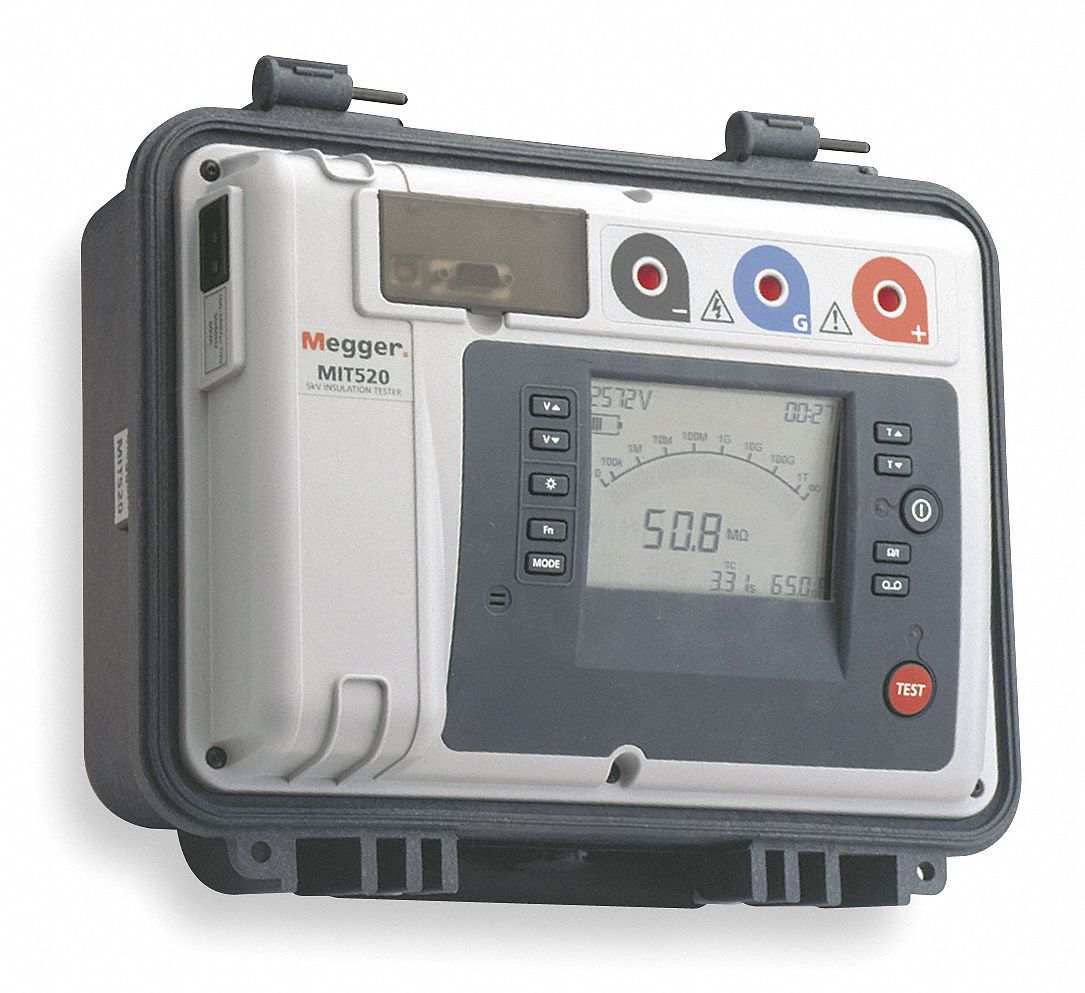 Digital/Analog LCD AC and Battery Megohmmeter; Insulation Resistance ...